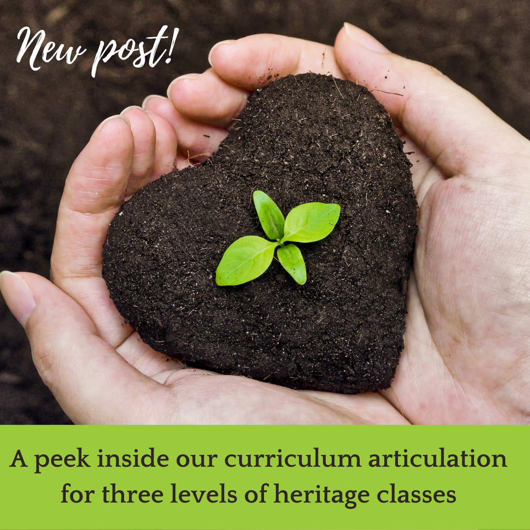 A peek inside our curriculum articulation for three levels of heritage ...