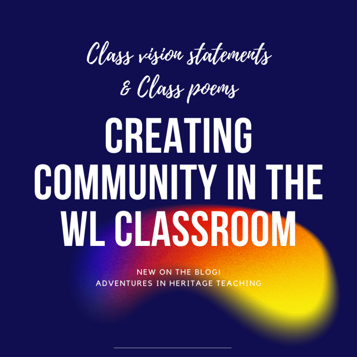 Class vision statements and class poems: Creating community in the WL ...